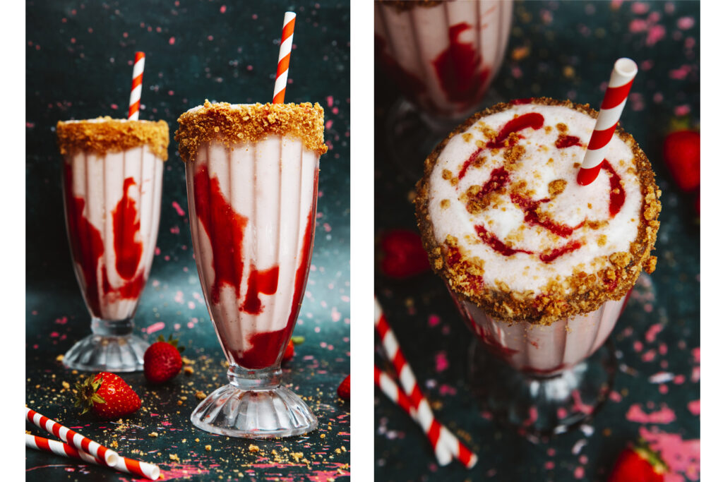 VEGAN STRAWBERRY CHEESECAKE MILKSHAKE - THE NIL BY MOUTH FOODIE